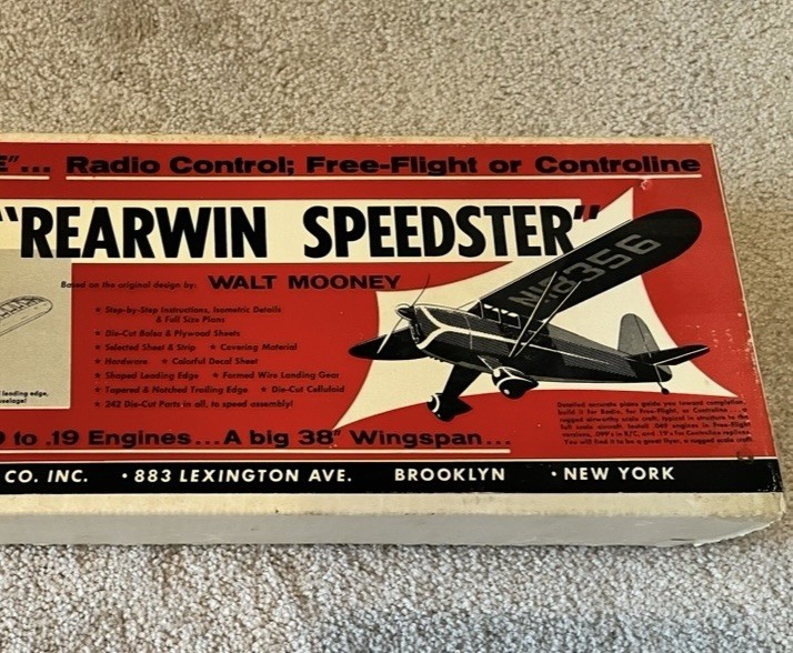 Vintage Jetco "Rearwin Speedster" Free Flight or Control Line Balsa ...