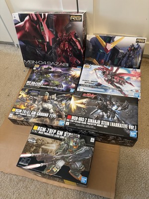 Lot Of 7 1/144 Bandai RG HG Gundam Mobile Suit Model Kits Astray New ...