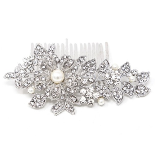 beautiful elegant wedding bridal hair comb Ivory Color pearl and ...