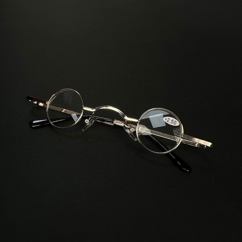 30mm Small Round Reading Glasses 1.0 1.5 2.0 2.5 3.0 3.5 Metal Readers ...