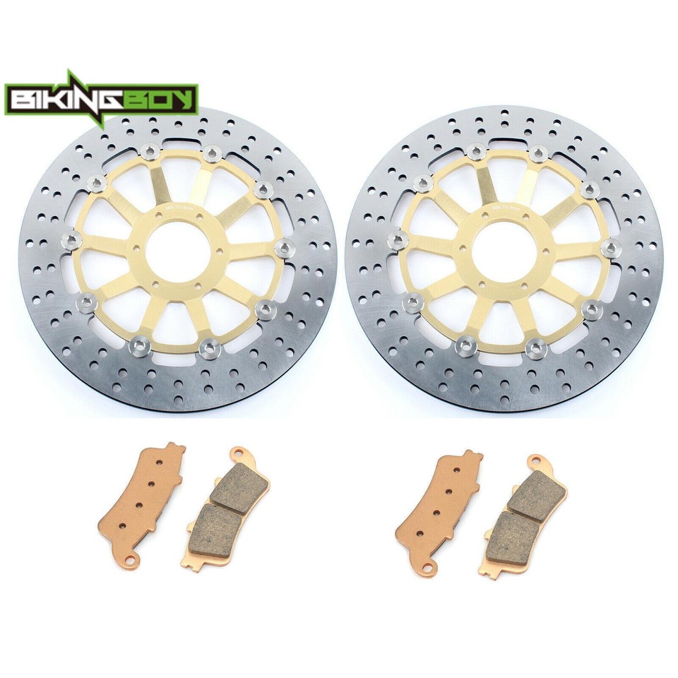 Pair Front Brake Rotors Discs Pads For Honda GL 1800 Goldwing ABS 2001 ...