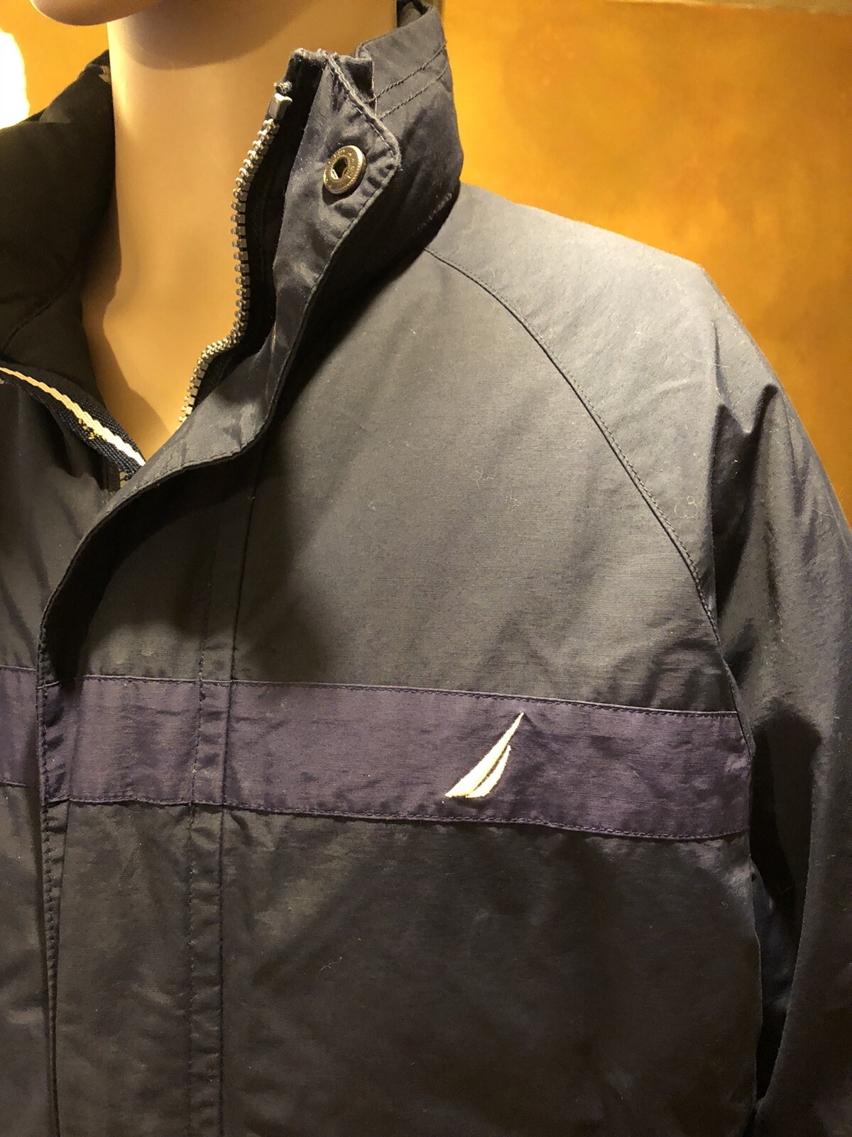 Mens Nautica Navy Down Jacket Vintage Flags 1983 Size… - Gem