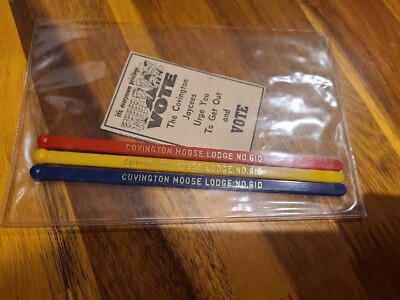 Covington Virginia Moose Lodge 610 Bar Advertising Swizzle Sticks Vote ...