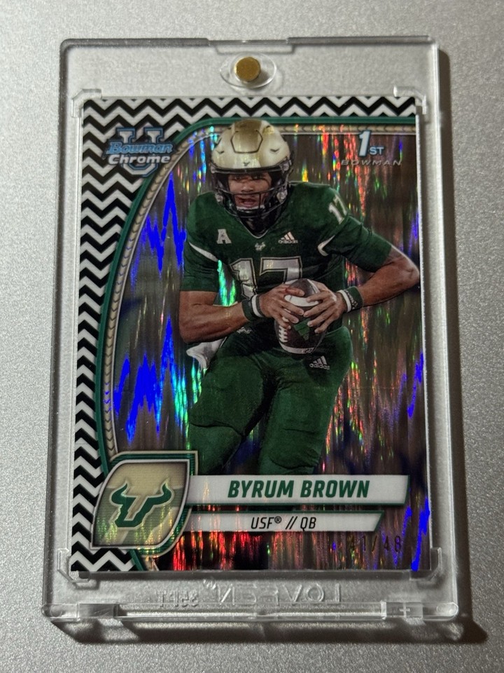 Byrum Brown USF Bowman Chrome U NFL 2024 STEALTH 1ST BOWMAN ROOKIE SP ...