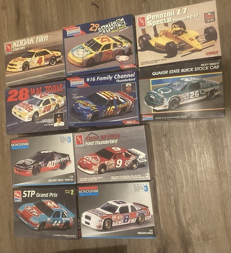 10 1:24 NASCAR Model Car Kits Complete Model NASCAR Kit Lot Model Car ...