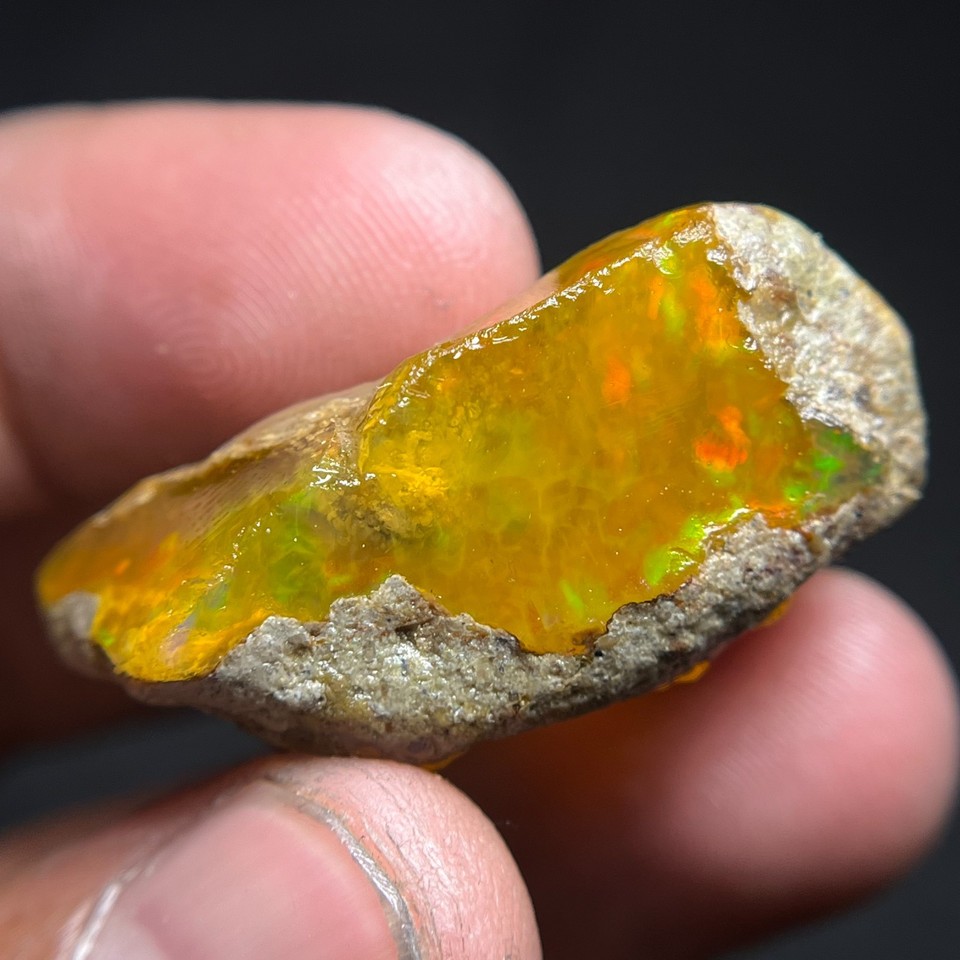 64.50 Ct Multi Fire Opal Oil Rough Natural Ethiopian Opal Raw Welo Opal ...