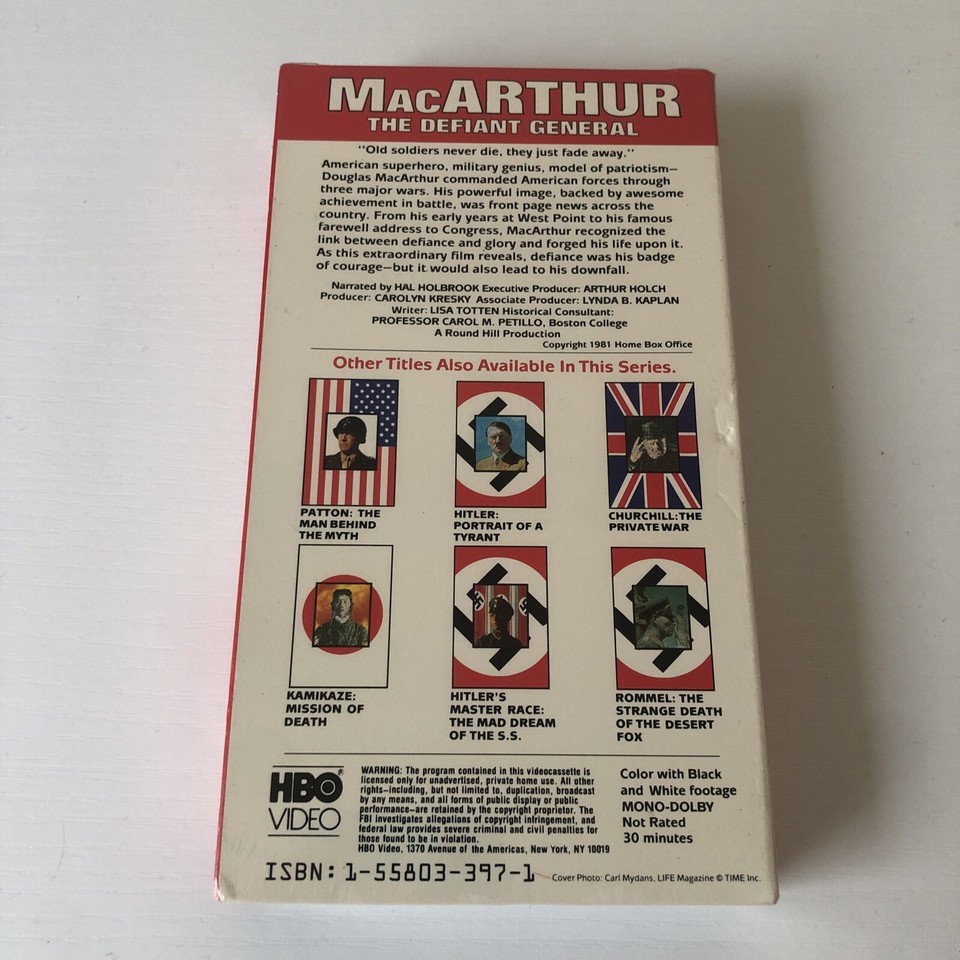 MacArthur The Defiant General The Warlords NEW Sealed VHS 1981 | eBay