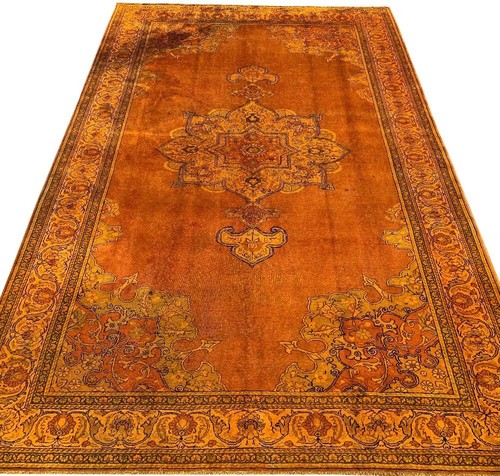 Authentic Hand Knotted Vintage Tabreez Wool Area Rug 9.11 x 6.4 Ft ...