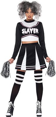 Smiffys Womens Smiffys Fever Gothic Cheerleader Costume Smiffys Fever ...
