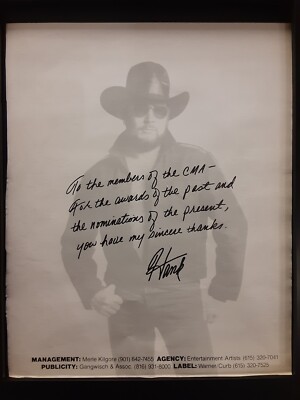 Hank Williams Jr CMA Awards Rare Original Promo Poster Ad Framed! | eBay