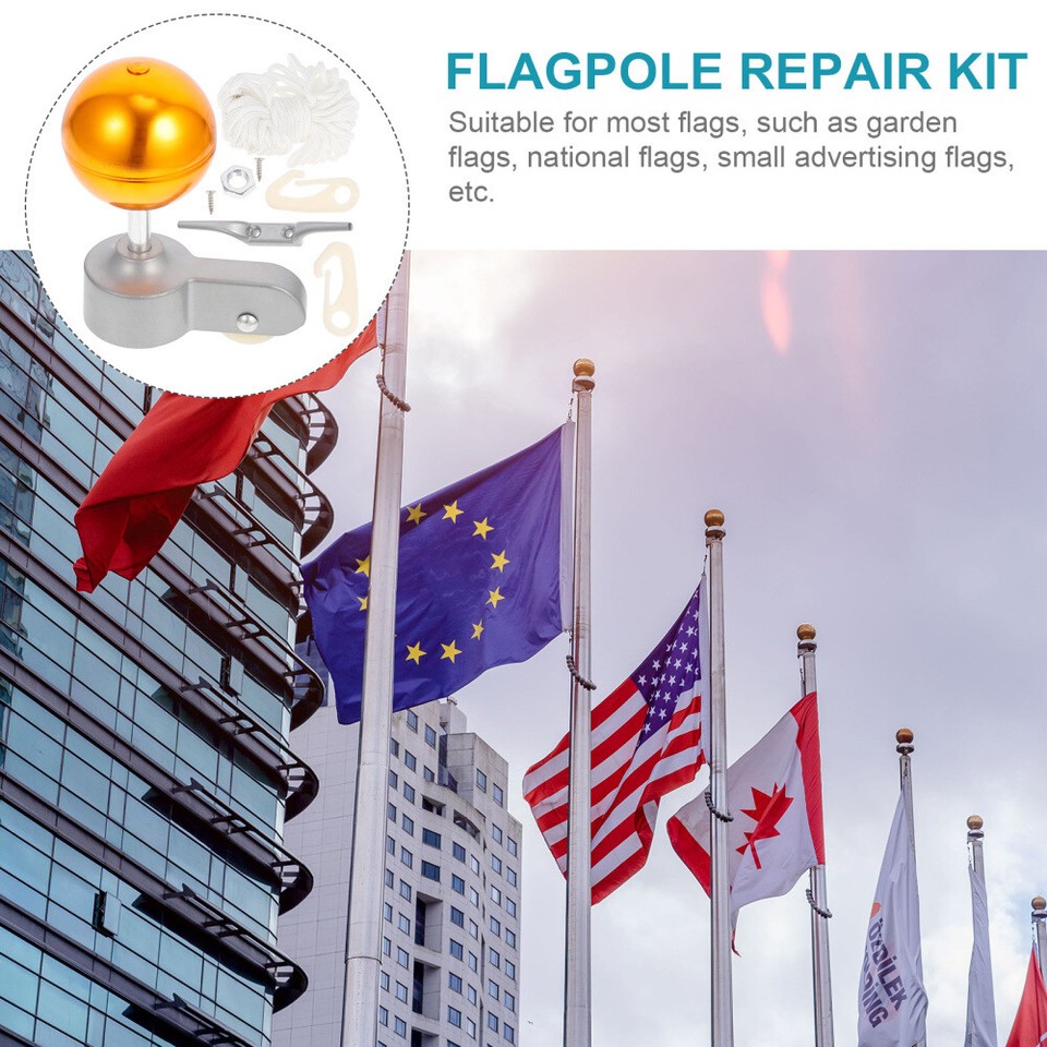 1 Set Flagpole Repair Flag Pole Repair Kit Flag Pole Decor Balls Flag ...