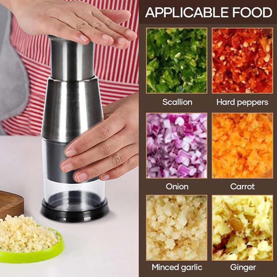Pressed Garlic Onion Chopper 304 Stainless Steel Hand Food Chopper ...