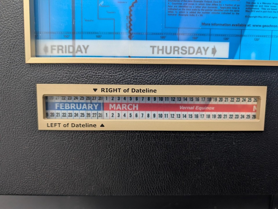 Original Geochron Kilburg World Clock: Black Goatskin / Gold / Analemma ...