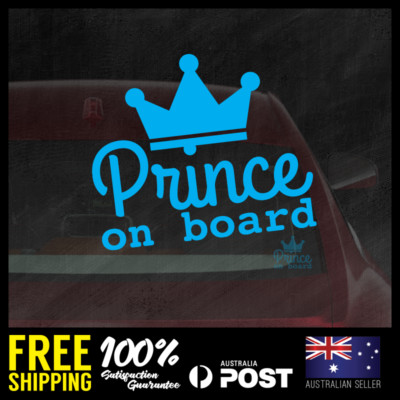 Prince on Board 128x110mm Window Funny Decals Vinyl Stickers Baby Boy ...