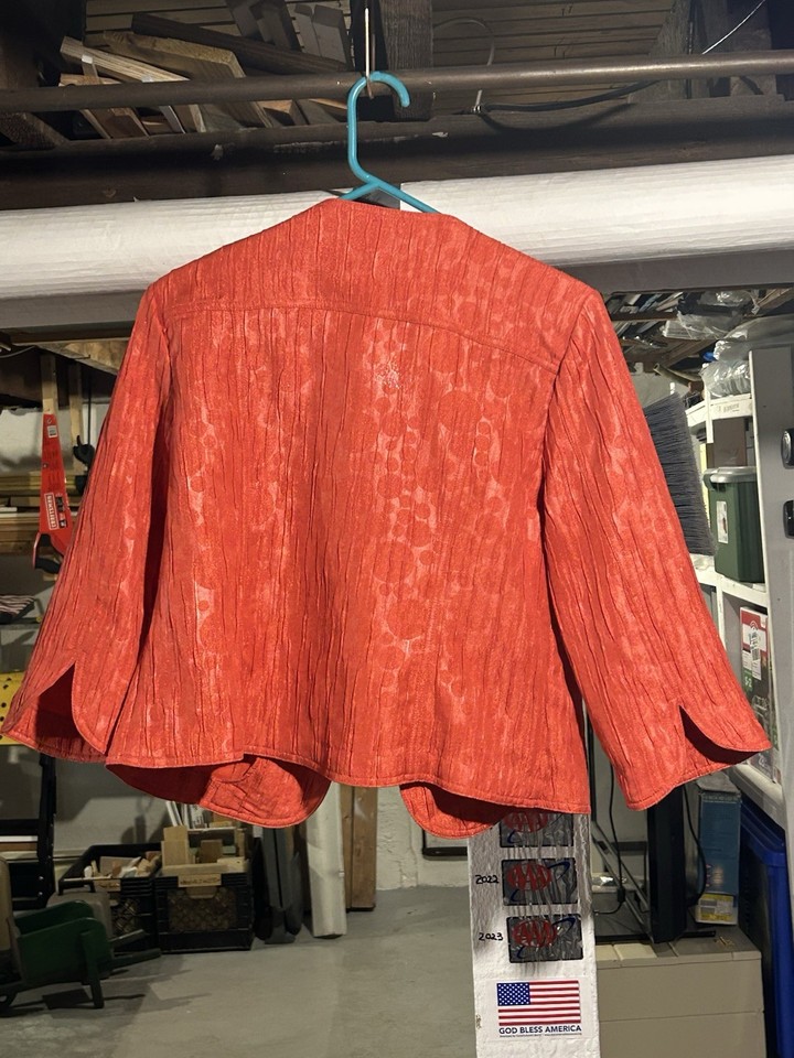 VTG Ruby Rd. Coral Metallic 4-Button Jacket Women's Size 10 Collarless ...