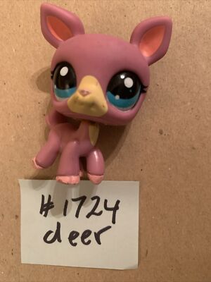 Original Littlest Pet Shop #1724 pink purple Deer blue green teal eyes ...