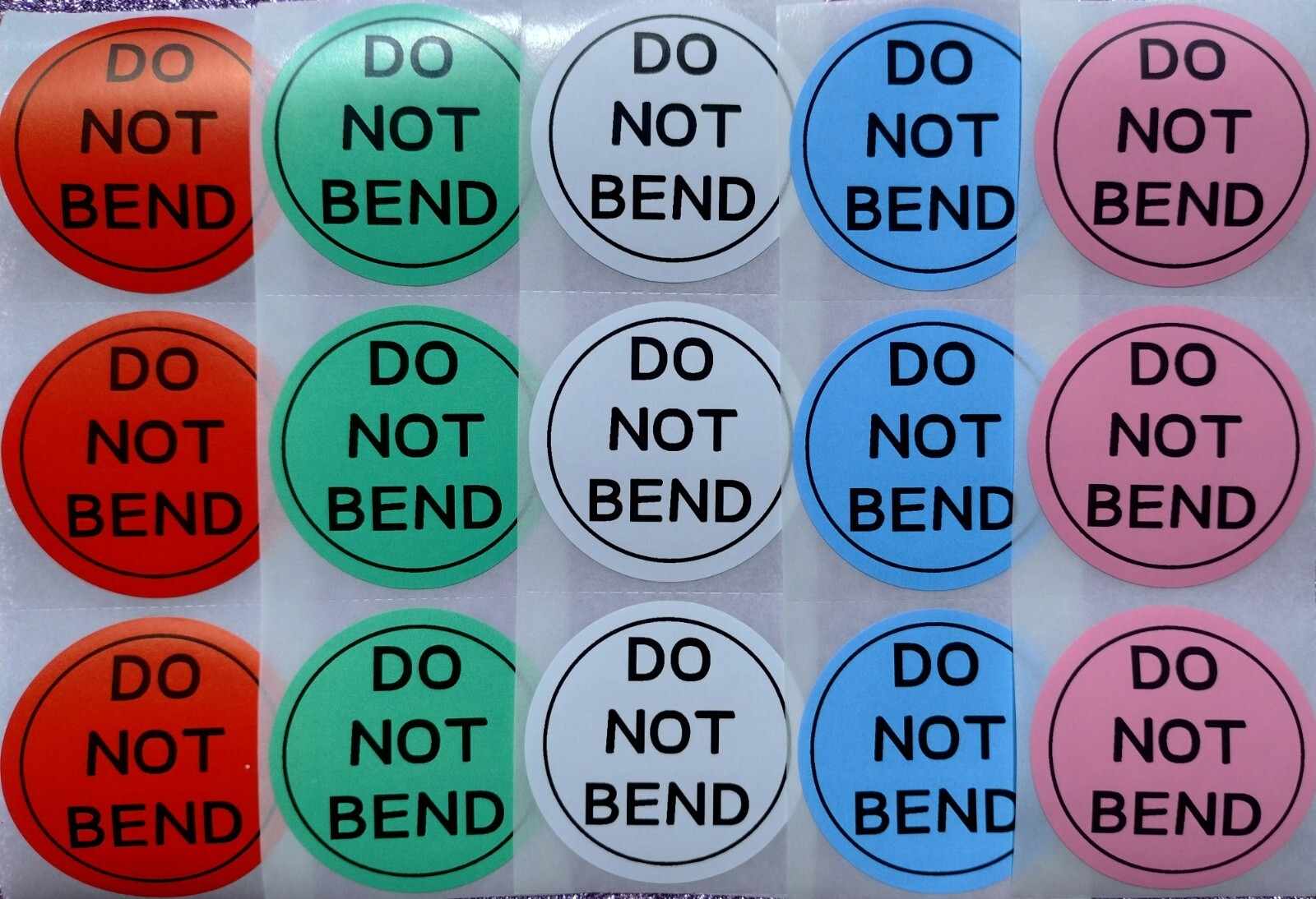 40 DO NOT BEND STICKERS 2" ROUND LABELS SEAL SHIPPING SUPPLIES SCRATCH ...