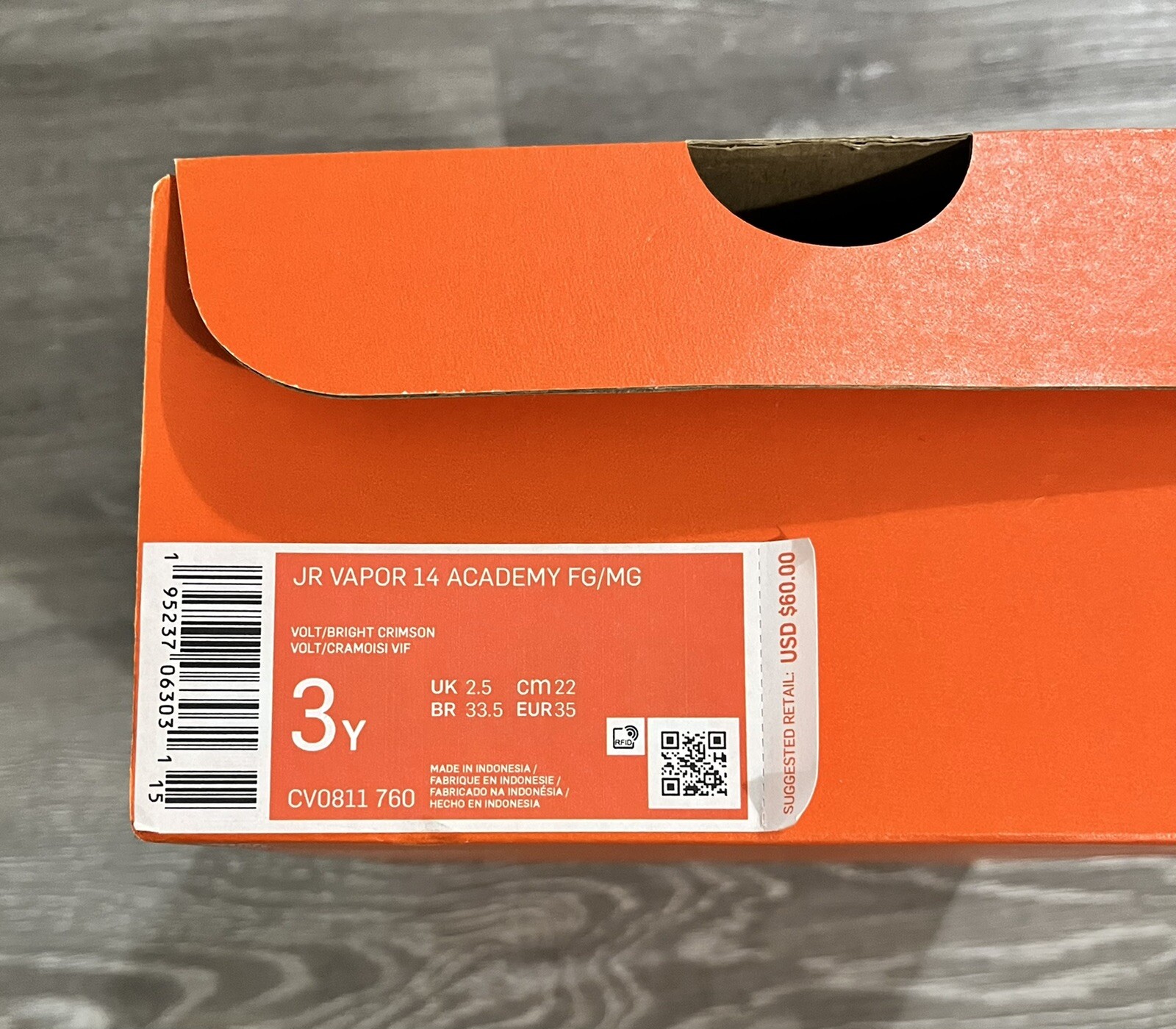 Nike Empty Shoe Box Size 3Y Orange Nike Shoebox Replacement Box ...