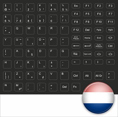 Keyboard Stickers Dutch Black Keystick Netherlands Notebook | eBay