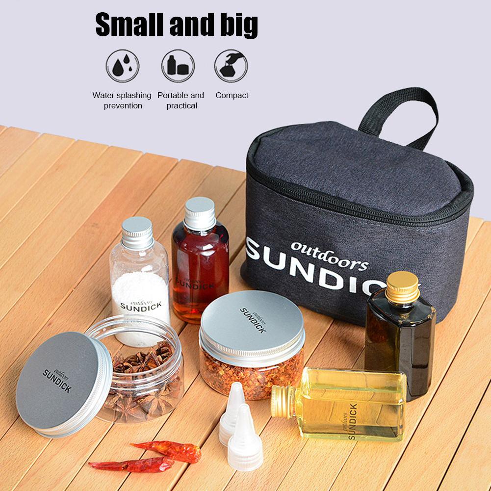 Sundeck 9pcs Spice Cruets Set Portable Salt Bottle BBQ Sauce Container ...