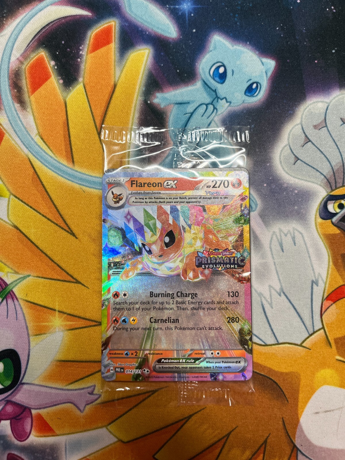 Flareon Ex Stamped SEALED Pokemon Prismatic Evolutions Promo Surprise ...