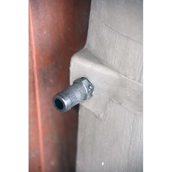 Rain Barrel w/ Brass Spigot Polyethylene 50 Gal. Walnut Flat Back UV ...