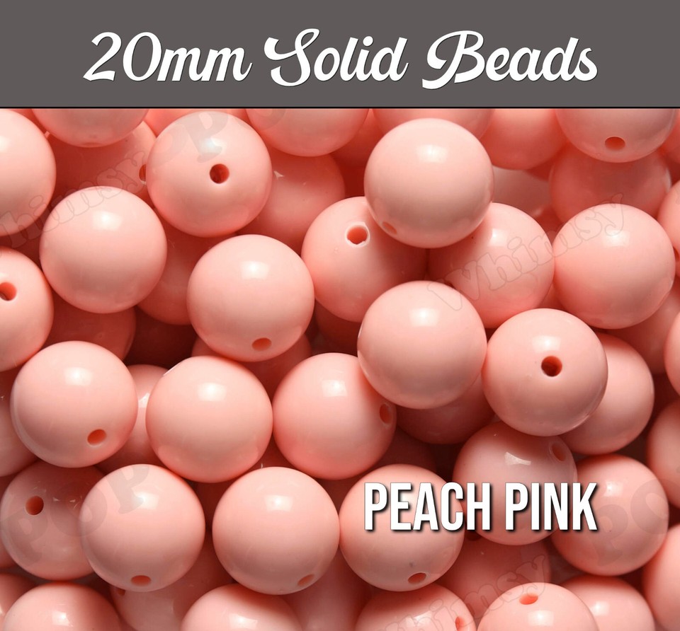 20mm Beads - 20 Pack of Chunky Bubblegum Beads, Round Acrylic Colorful ...