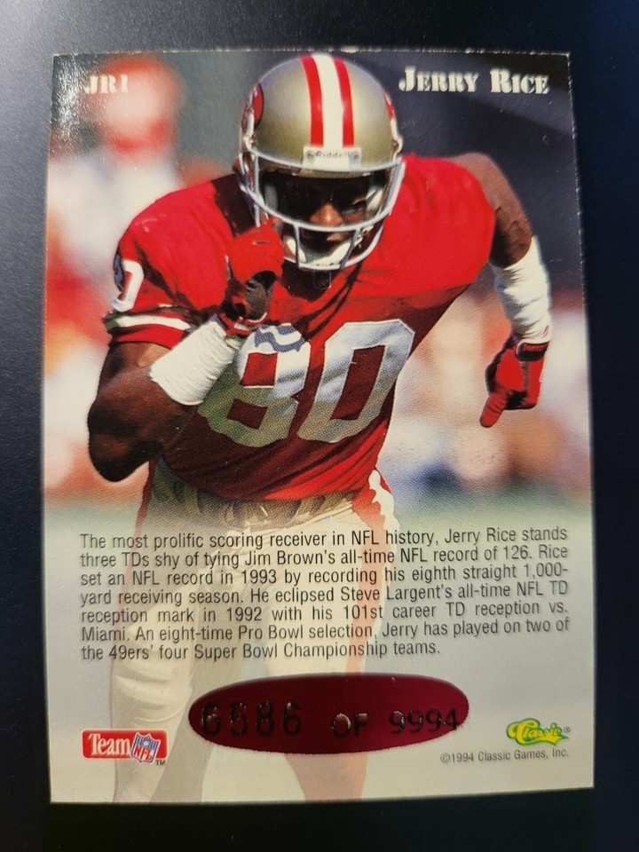 1994 NFL Classic Draft Jerry Rice All Time TD /9994 card #JR1 | eBay