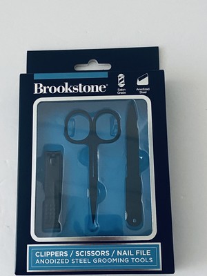 Brookstone Anodized Steel Grooming Tools Nail Clippers Nail Scissors ...