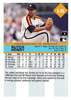 1992 Fleer Update #U-86 Butch Henry NM-Mint | eBay