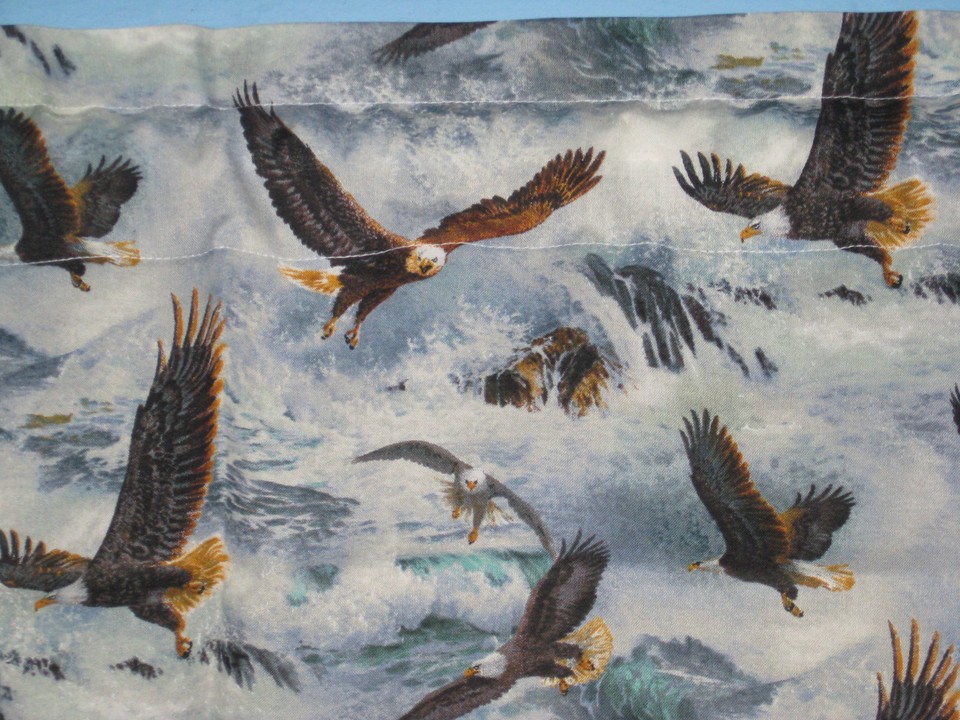 100% Cotton Handmade AMERICAN Eagles Window Valance | eBay