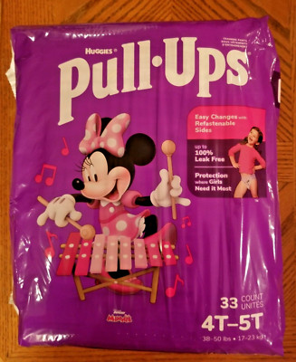 HUGGIES PULL UPS 4T-5T GIRL'S MINNIE MOUSE 33 COUNT 38-50 POUNDS ...