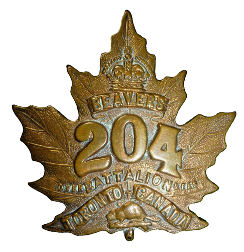 204th Battalion (Toronto Beavers) Cap Badge, CEF WW1, Canadian | eBay