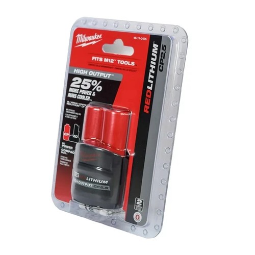 Milwaukee 48-11-2425 M12 12V REDLITHIUM HIGH OUTPUT CP2.5 Battery ...