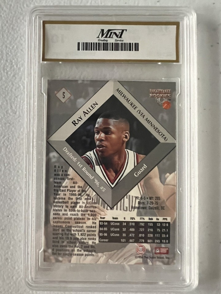 Ray Allen 1996-97 Scoreboard Basketball Rookies UConn Celtics Gem Mint ...
