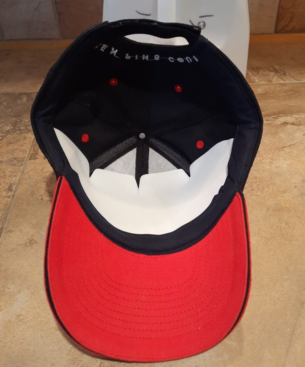 RARE~Vintage~Linds Bowling~Hat~Cap~Red~Navy~White Emb… - Gem