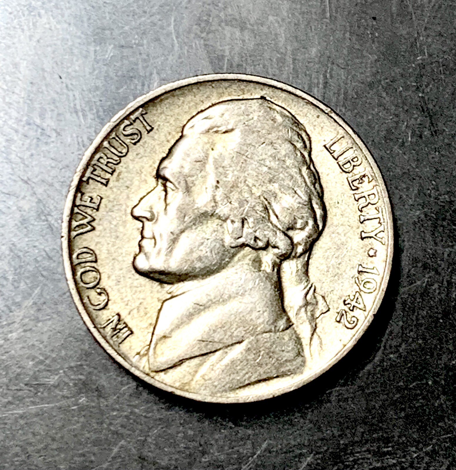 1942 P Jefferson War nickel toned defective Planchet | eBay