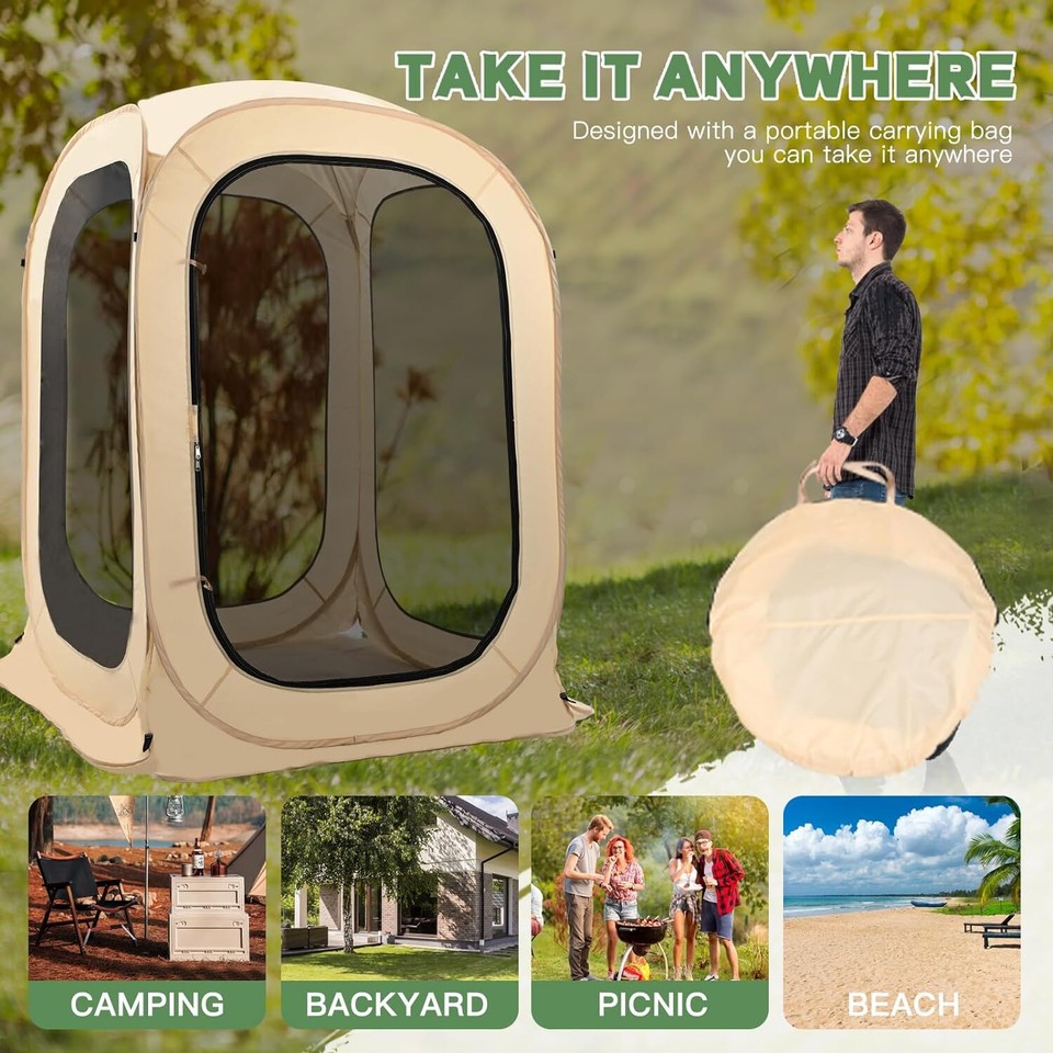H&ZT Screen House Tent Pop-Up Screen Room Canopy Instant Screen with ...