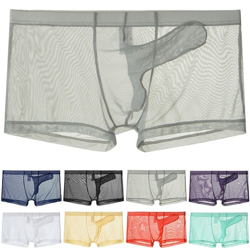 Mens Underwear Thong Transparent Underwear Low Rise Mesh Panties ...