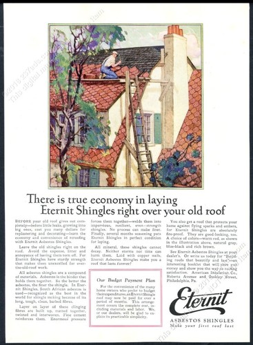 1925 Eternit Asbestos Shingles beautiful house illustrated vintage ...