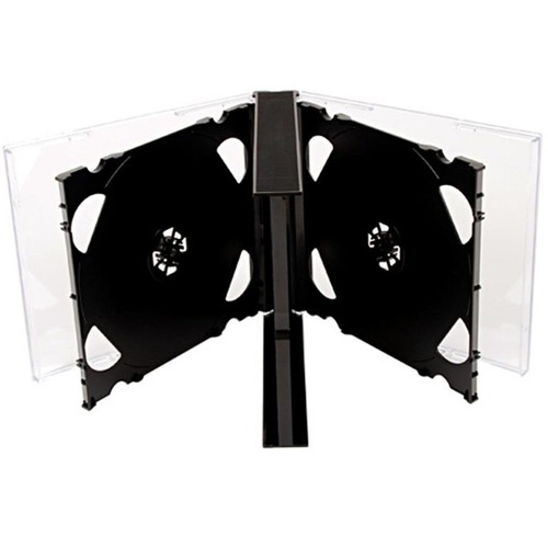 25 x CD DVD 4 Way Jewel Cases 25mm Holds for 4 Disc with Black Tray ...