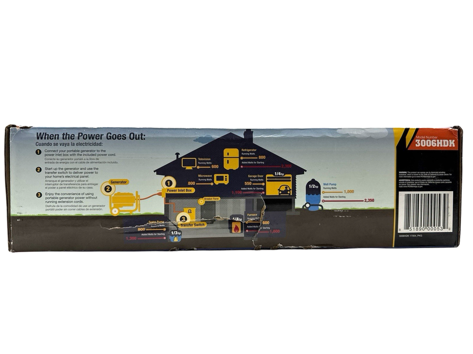 Reliance Controls Backup Power Transfer Switch Kit 3006HDK NEW ...