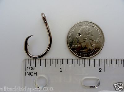 2X Strong Circle Hooks Size 1/0 Black Nickel Fishing Hooks 24 to 120 ...