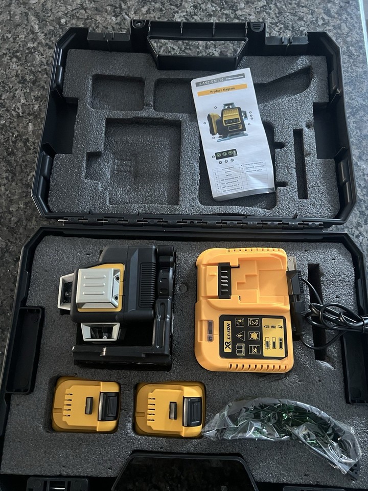 XR 12V 3x 360 Degree Laser Level Laser Battery + Charger Best Quality ...