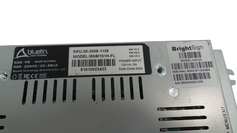 BLUEFIN BSBI101H-FL Touch Screen BrightSign HS124 - Free Shipping | eBay