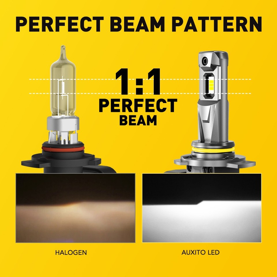 Auxito 9012 LED Headlights High Low Beam Bulb Kit 6500K 22000LM Super ...