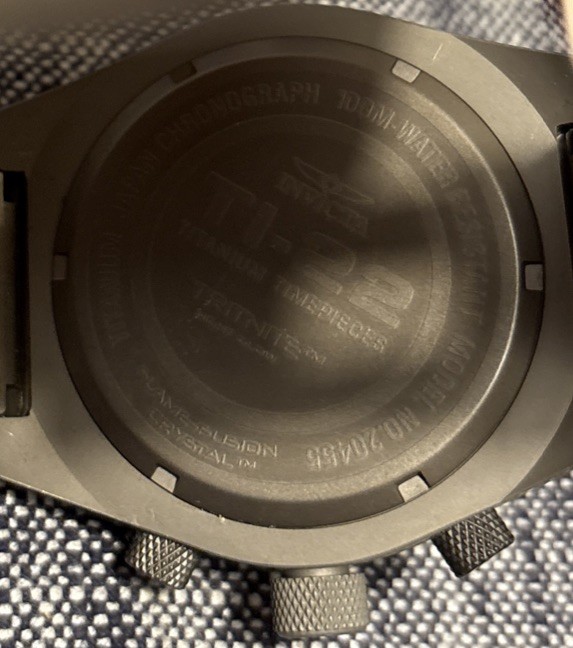 Invicta TI-22 Chronograph Black Dial Titanium Men's Watch Model Number ...