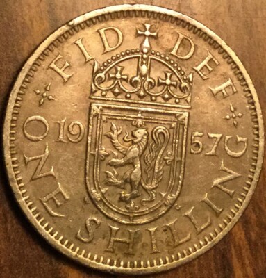 1957 UK GB GREAT BRITAIN ONE SHILLING COIN - SCOTTISH CREST - | eBay