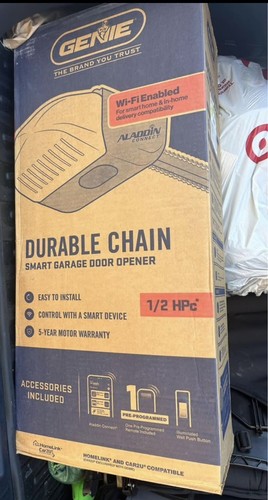 Genie 1/2 HP Durable Chain Drive Garage Door Opener 1035-VM Auto Door ...