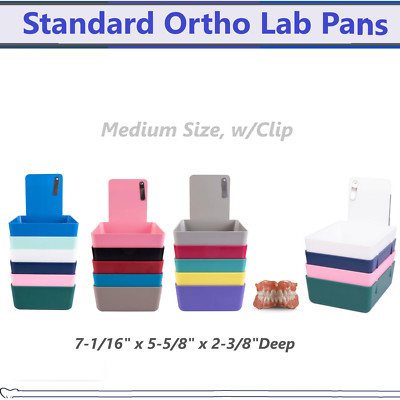 Dental Ortho Lab Pans Medium with Metal clip, 10 Pack - 7 1/16" x 5⅝" x ...